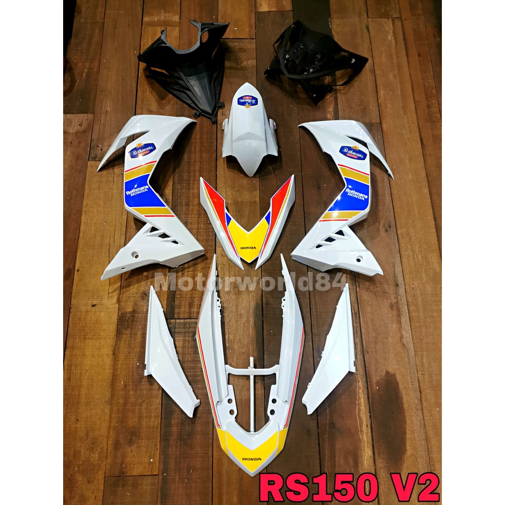 COVER SET HONDA RS150 V1 V2 V3 ROTHMANS (31) WHITE COVERSET 100% ORIGINAL RAPIDO MALAYSIA ...