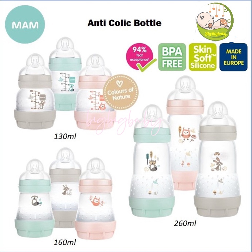 Mam Easy Start PP Materials Anti-Colic Bottle 160ml/260ml /320ml - Single(NEW DESIGN) | Shopee ...