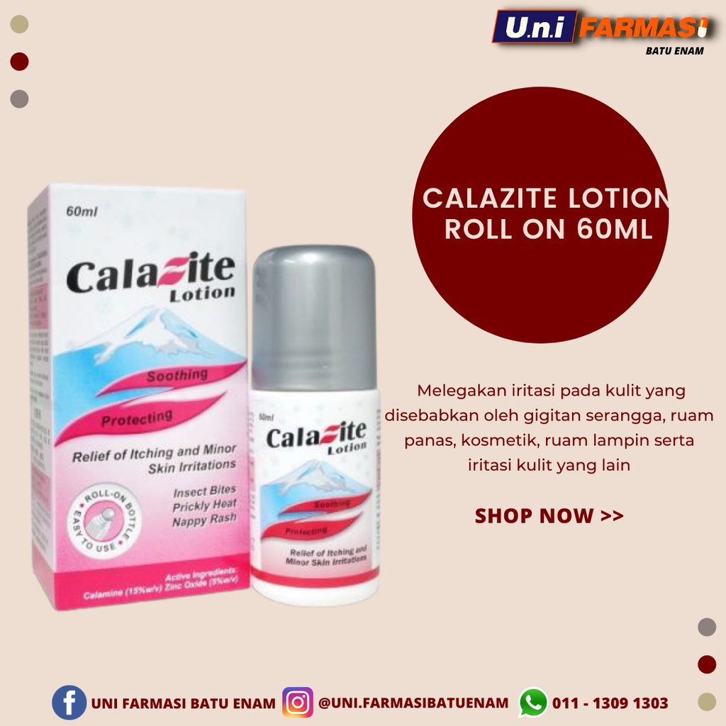 Calazite Lotion Calamine Lotion Roll On 60ml | Shopee Malaysia