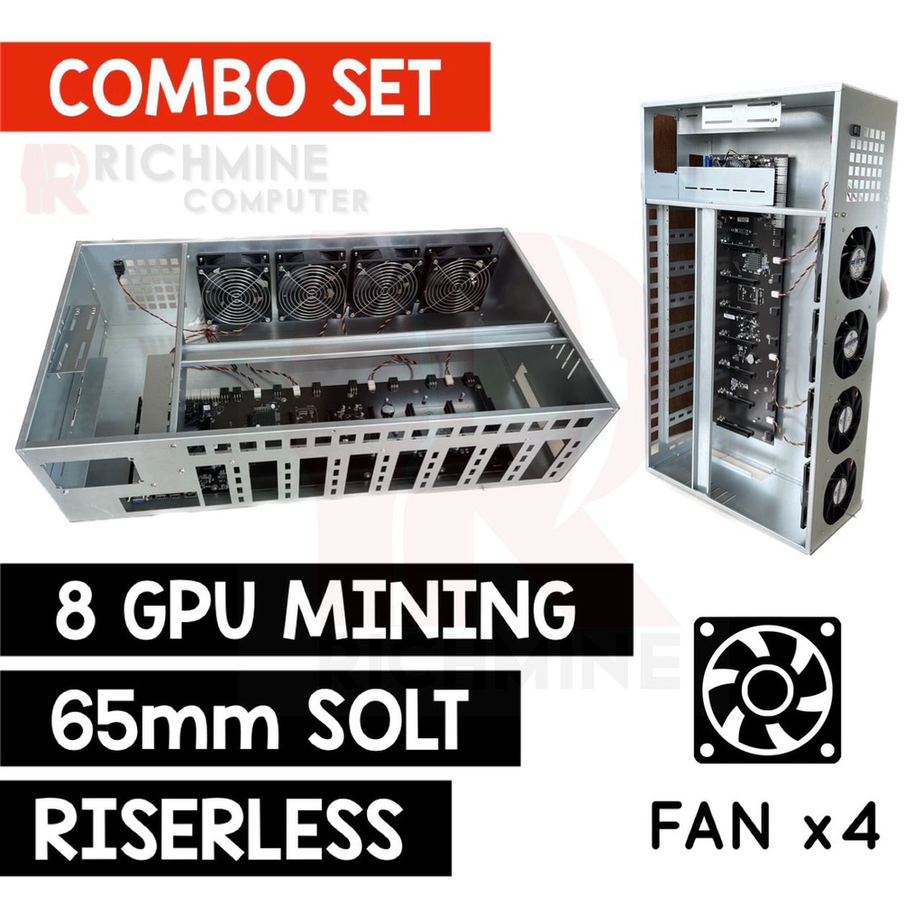 {ReadyStock} 8 GPU Riserless Motherboard 65mm Slot B85 casing mining ...