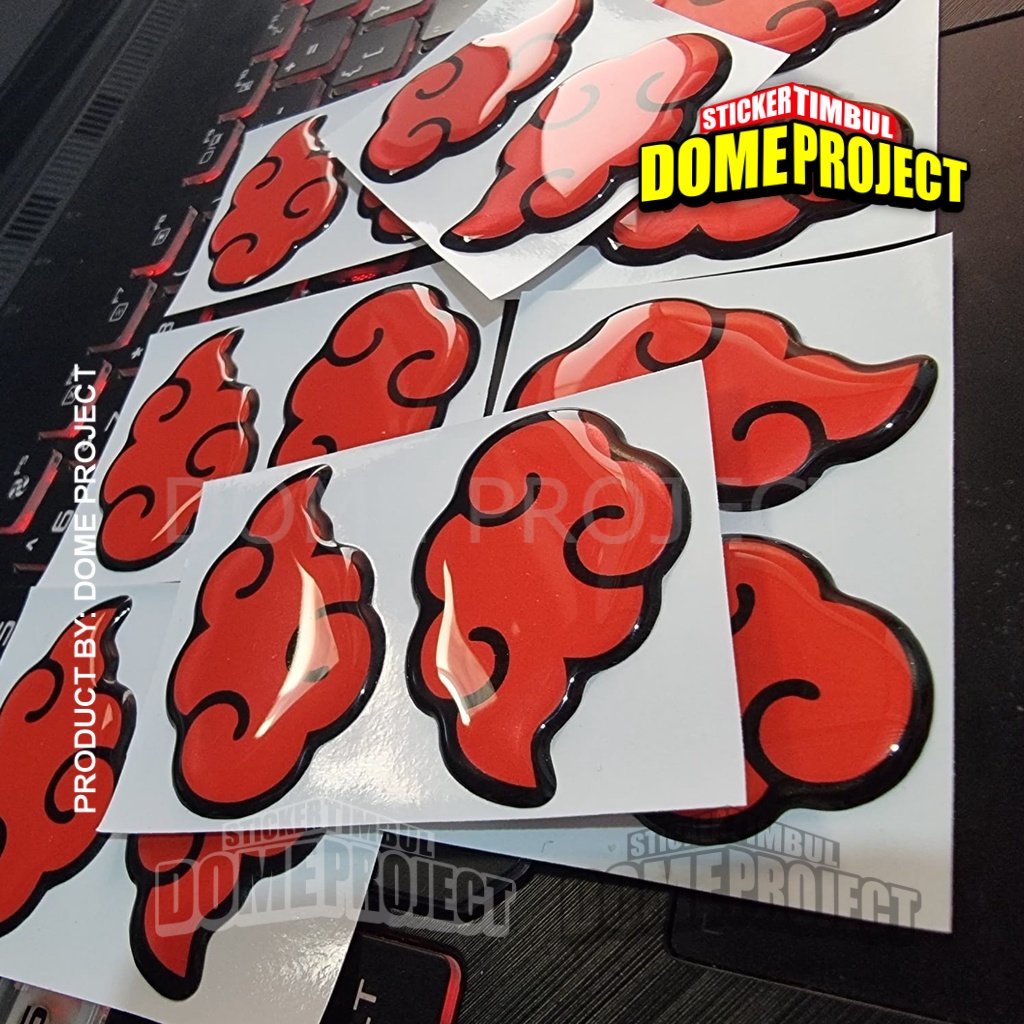 1 Set Flexible Embossed Resin Naruto Akatsuki Anime Stickers | Shopee ...