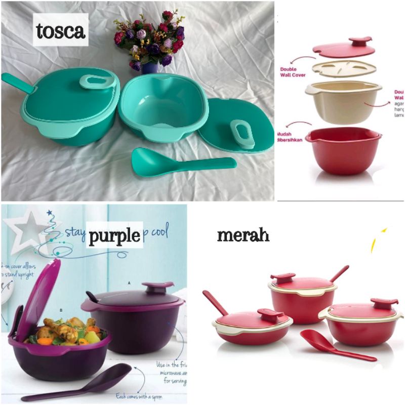 Tupperware Warmie Tup Insulator Insulated Server red purple turqoise ...