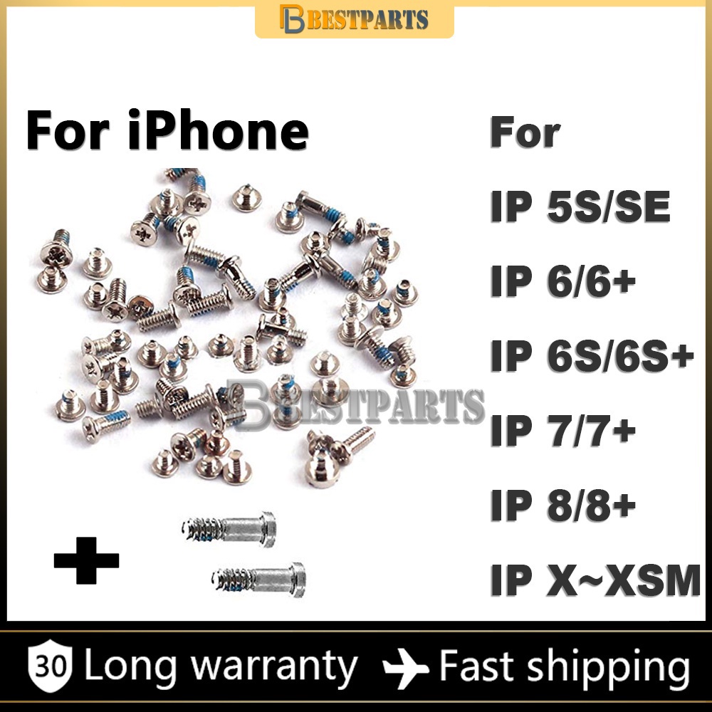 Full Screw Set Replacment Compatible For iPhone 5 s 6 s Plus 7 8 + XS ...