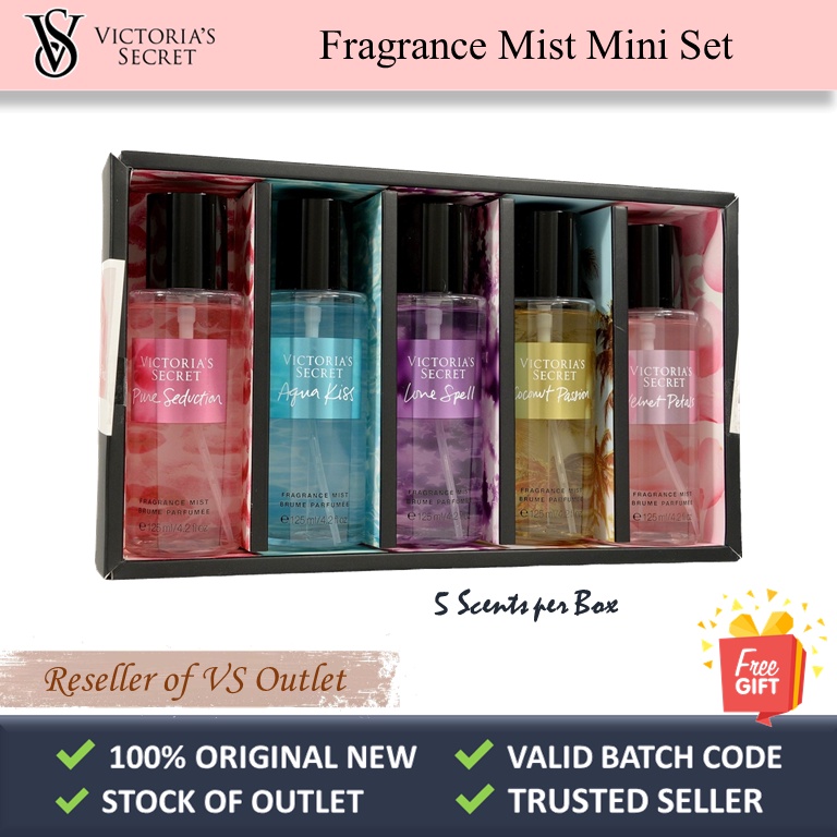 💯 Original VS Mist On And On Gift Set Box Pure Seduction Aqua Kiss Love ...
