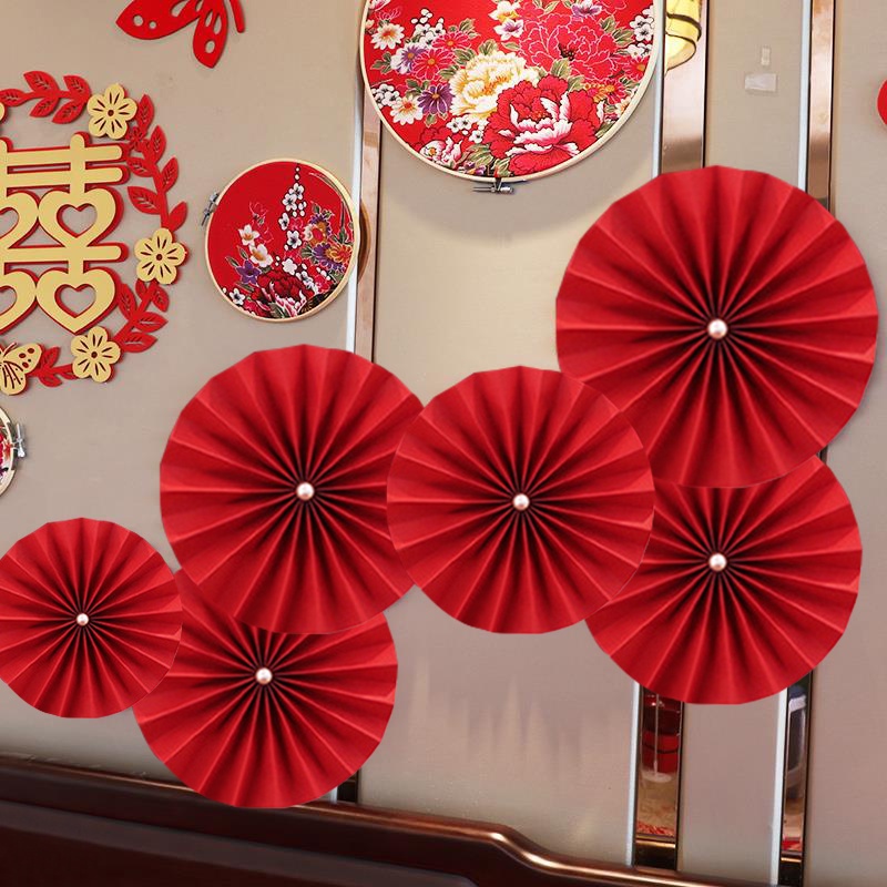 2025 CNY Paper Folding Fan Decor Creative Chinese Style Wedding ...