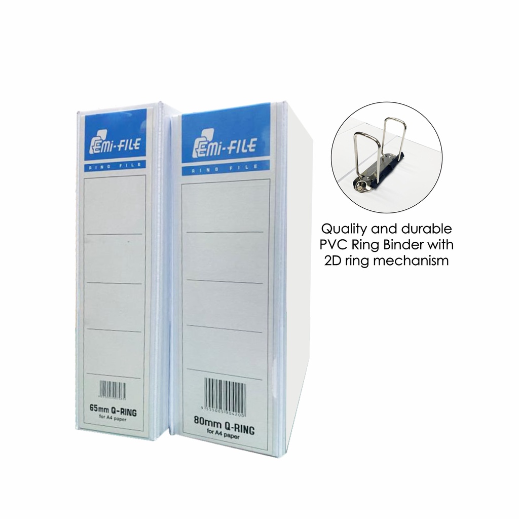 EMI PVC Q Ring File / Fail Putih / 65mm / 80mm Qring | Shopee Malaysia