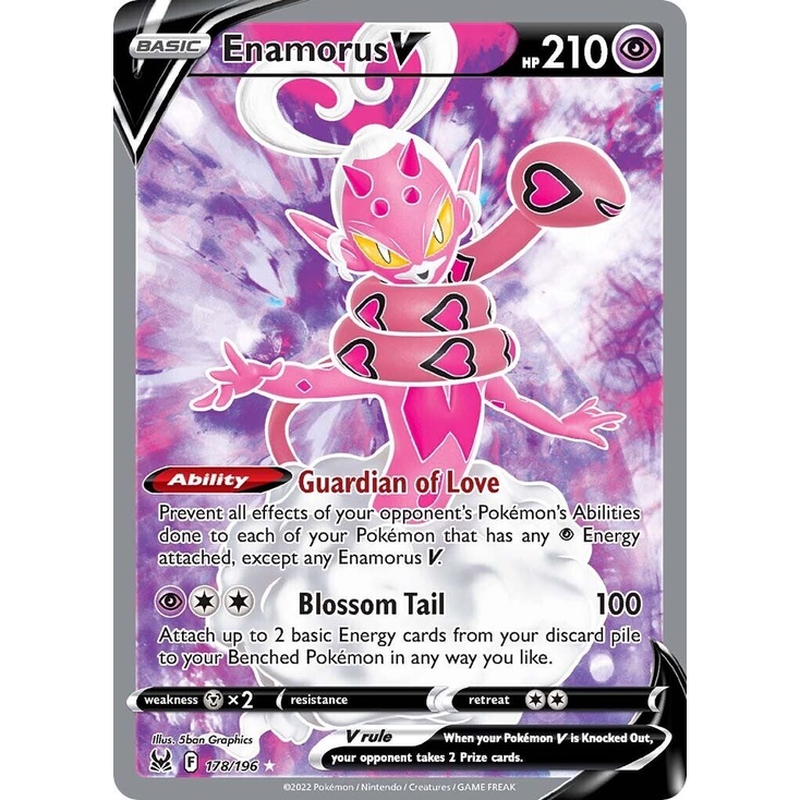 Pokemon TCG Sword & Shield - Enamorus V Full Art 179/196 Ultra Rare ...