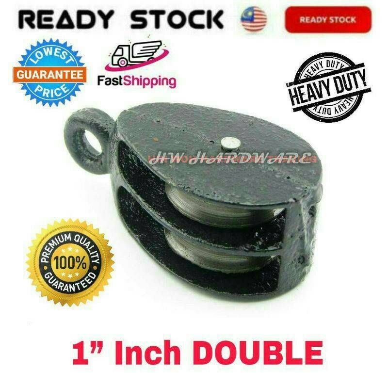 SINGLE / DOUBLE HEAVY DUTY ROPE PULLEY CAST IRON PULLY WHEEL LIFTING ...