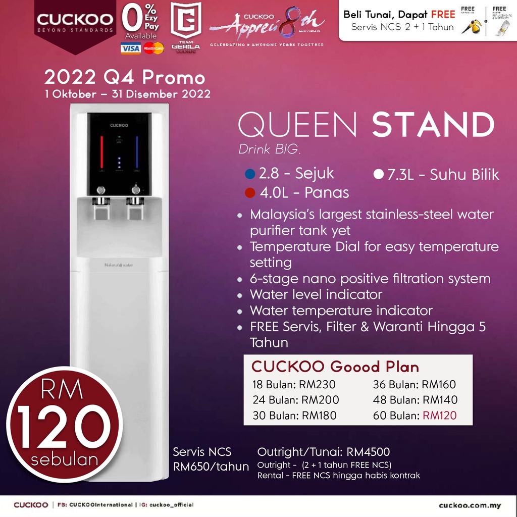 CUCKOO QUESS STAND HANYA RM120 SEBULAN (PENDAFTARAN) | Shopee Malaysia