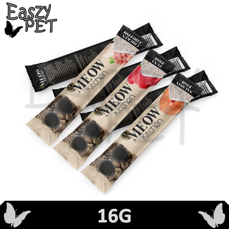 Meow Kitchen Cat Stick 16G x 10 pcs High Vitamin Creamy Cat Snack ,Cat ...
