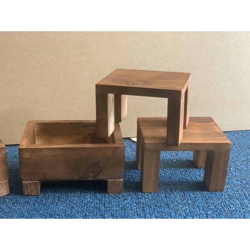 Rustic wood miniature table stands box rustic for props for deco and ...