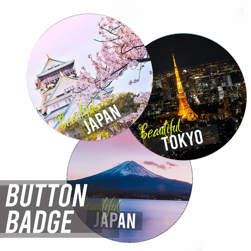 Button Badge Japan Mount Fuji Sakura Tokyo Souvenir Gift 50 mm | Shopee ...