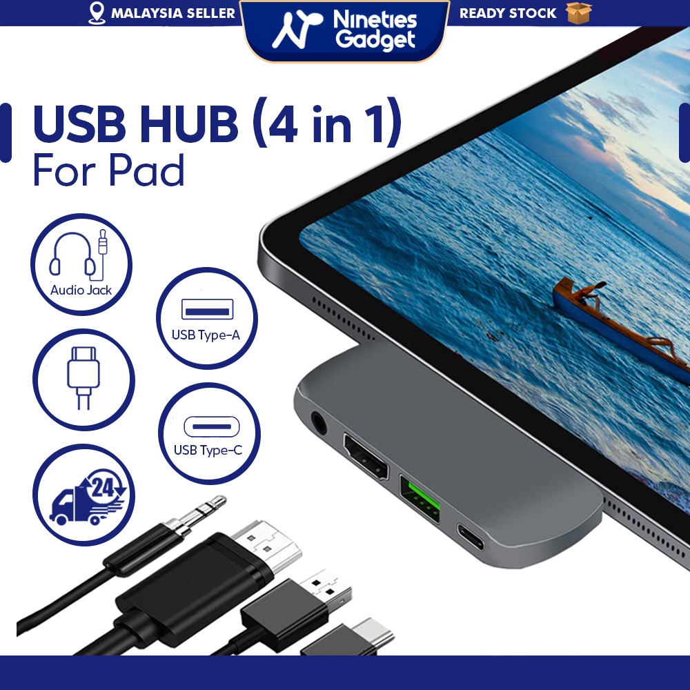 4-In-1 USB Type-A Type-C HUB for Laptop/Tablet/Smartphone Converter USB ...