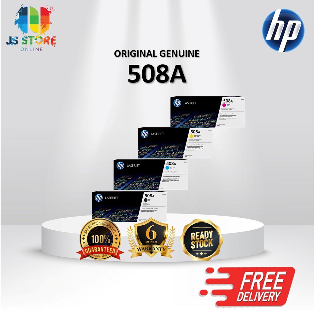 [100% ORIGINAL] HP 508A CF360/1/2/3A /HP CF360A CF361A CF362A CF363A Color LaserJet Toner ...