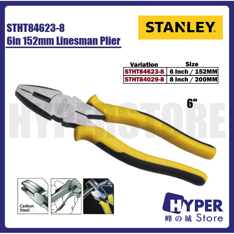 STANLEY 6in 152mm Linesman Plier / Tang Pemotong Diagonal STHT84623-8 ...