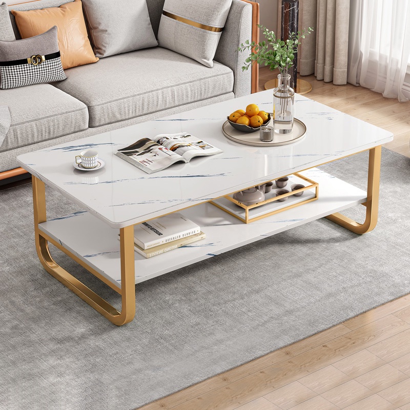 Simple fashion coffee table living room marble pattern coffee table ...