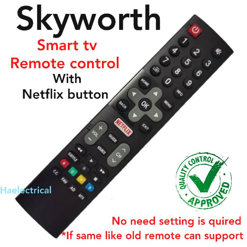 skyworth smart tv remote control with netflix button | Shopee Malaysia