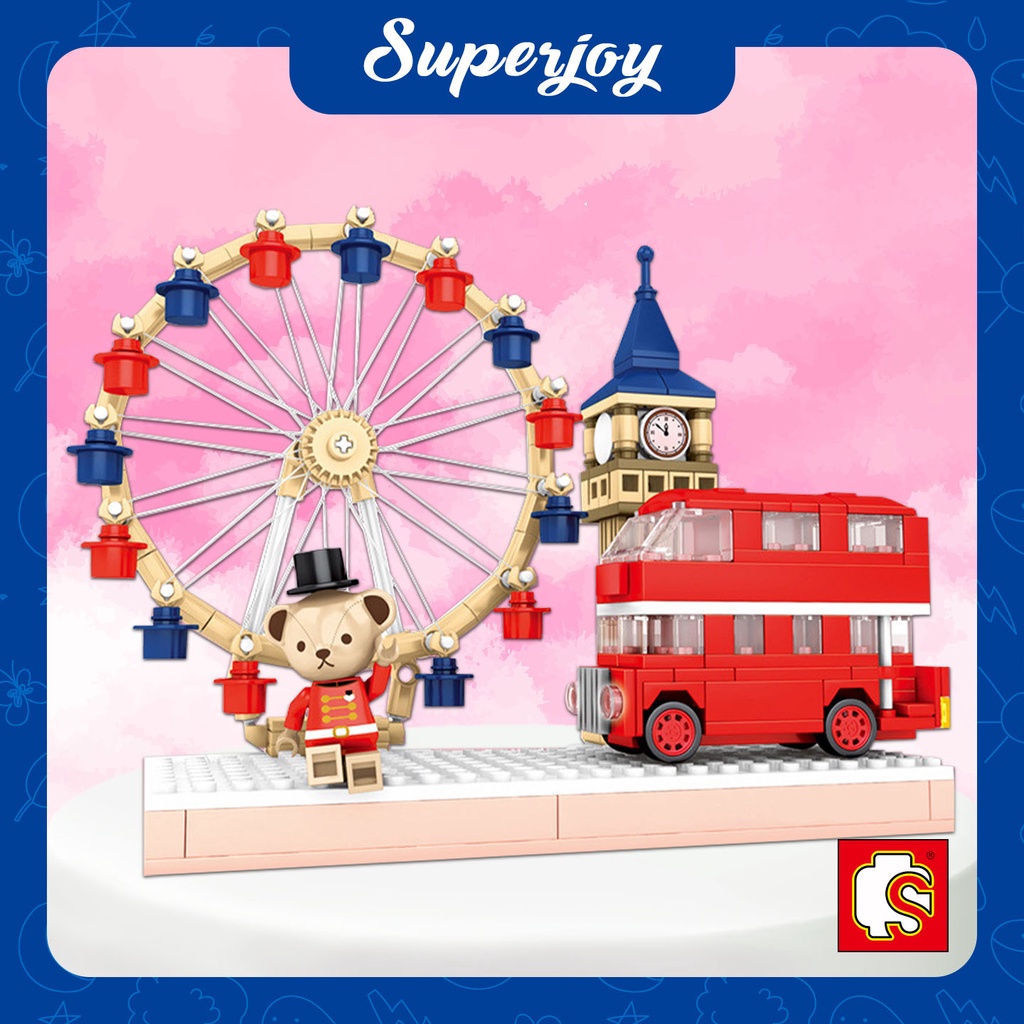 SEMBO Blocks Cute Teddy Series 394pcs I England London Eye Ferris Wheel ...