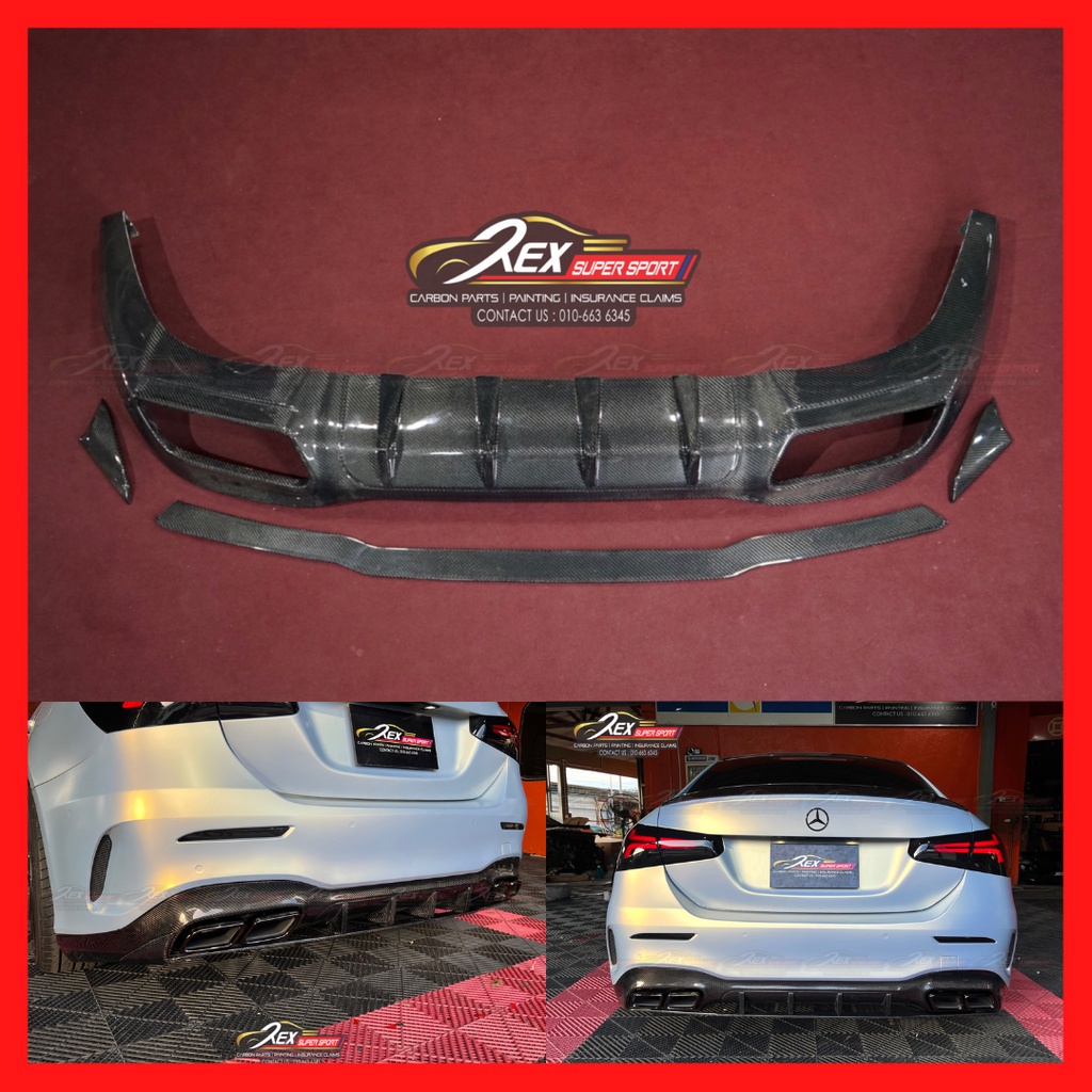 Mercedes Benz Sedan A-CLASS W177 V177 A200 A250 A35 A45s Rear Diffuser ...