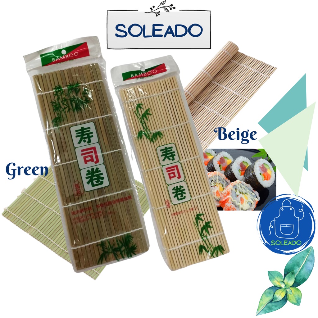Bamboo Sushi Mat Sushi Rolling Mat (Beige / Green) | Shopee Malaysia