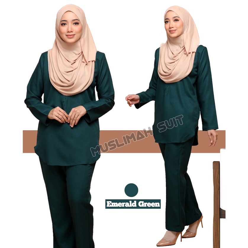 MUSLIMAH SUIT BLOUSE DAN SELUAR PALAZO SET PLAIN BAJU (NEW DESIGN) SET ...