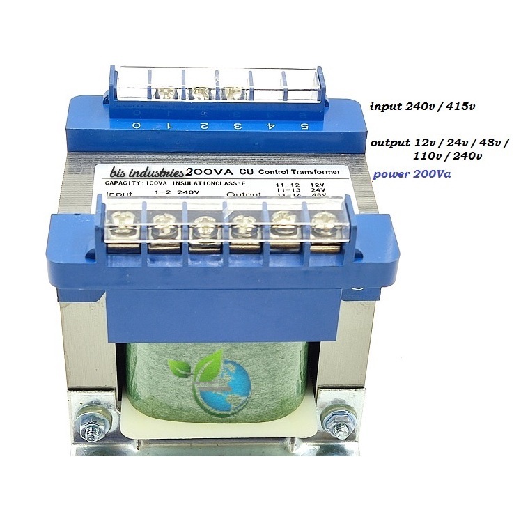 Transformer stepdown 100va / 200va multi range voltage input 240vac / 415vac / output 12vac ...