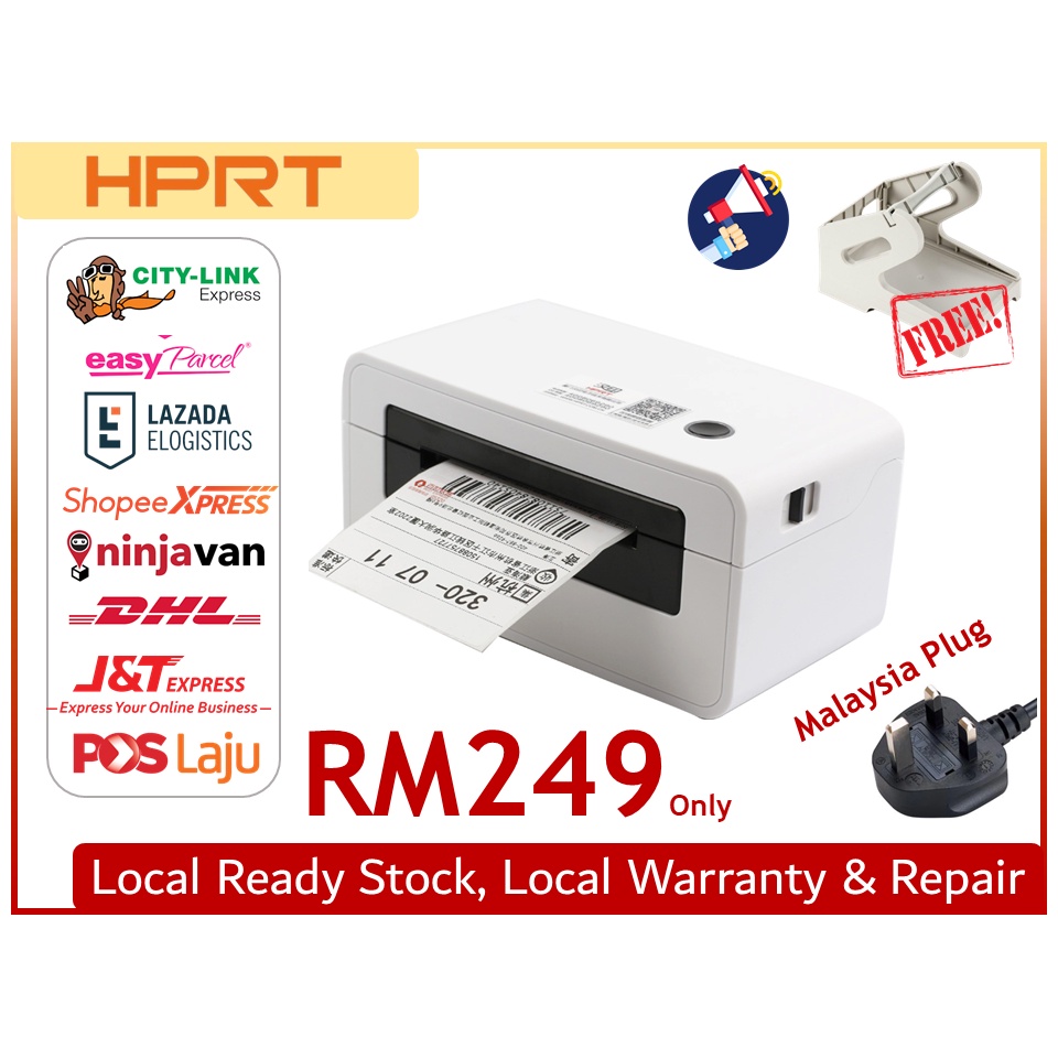 [Free Rack] Thermal Printer HPRT N41 | Barcode A6 Shipping Label AWB ...