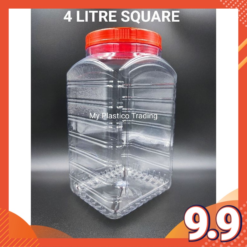 4 LITRE Plastic Container / Balang Kuih Raya / Kuih Raya / Balang ikan ...