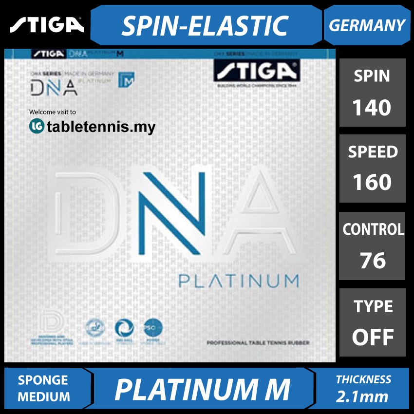 Stiga Rubber DNA Platinum M Ping Pong Table Tennis Spin Rubber | Shopee ...