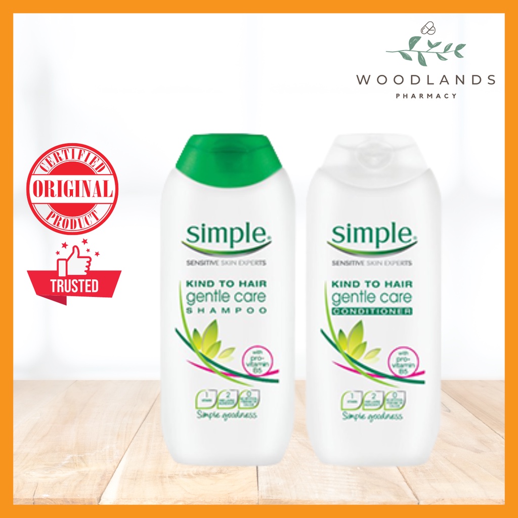 SIMPLE KIND TO HAIR GENTLE CARE 200ML SHAMPOO/ CONDITIONER | Shopee ...