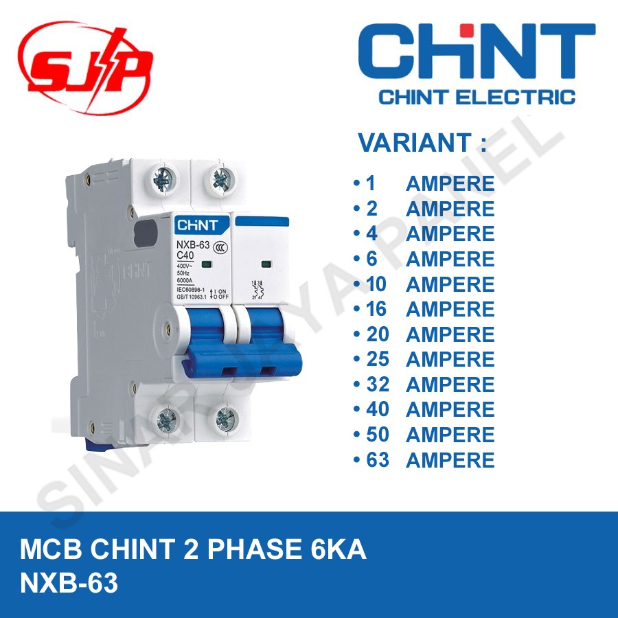 Mcb CHINT NXB-63 2P 6kA 1A 2A 4A 6A 10A 16A 20A 25A 32A 40A 50A 63A ORIGINAL | Shopee Malaysia