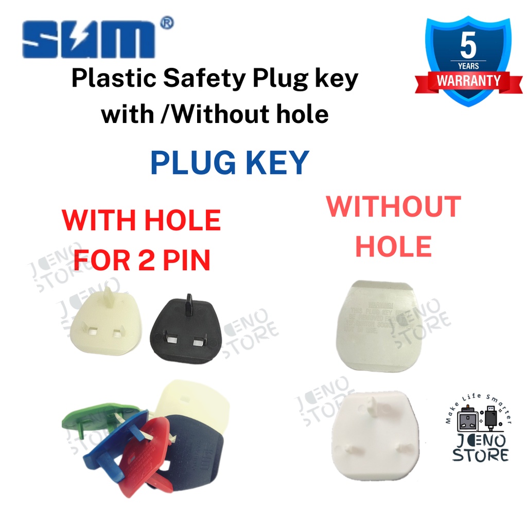 SUM 2 Pin Plug Key Multi Colour Adaptor TV Monitor Switch Socket Plug ...