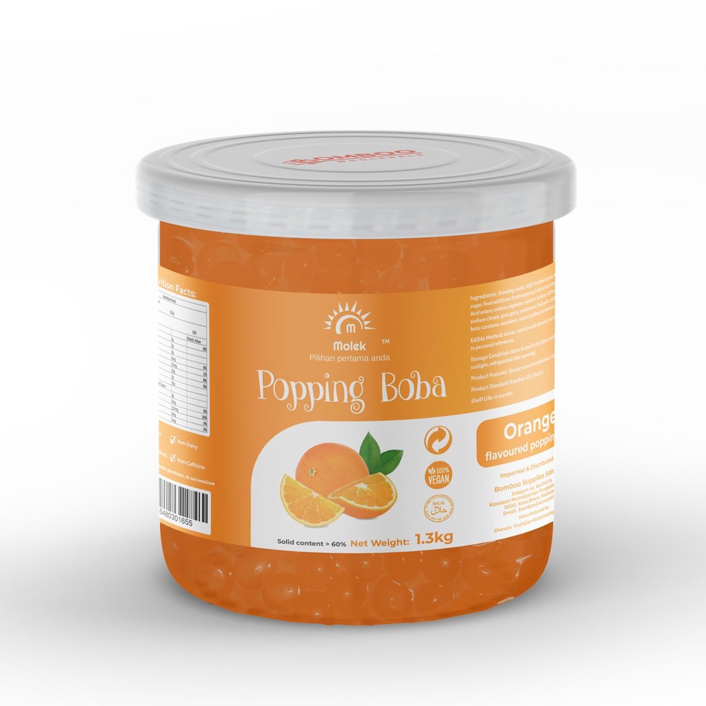 MOLEK POPPING BOBA/ BURSTING POPPING BOBA JUICE BALL/ FRUIT POPPING BALL/ TOPPING 1.3KG/ 3KG ...