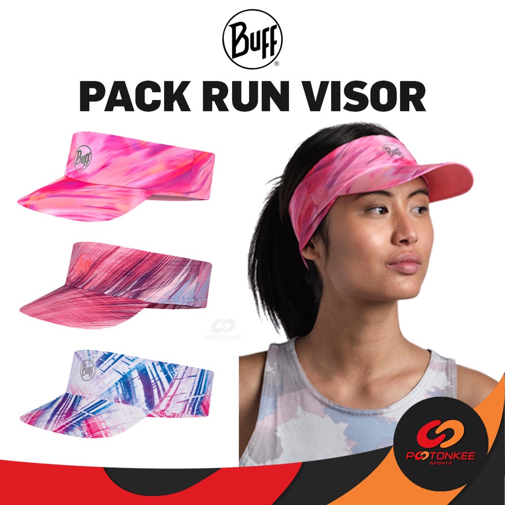 BUFF PACK RUN VISOR Coolnet UV+ Running Cap Open Head Foldable Compact ...