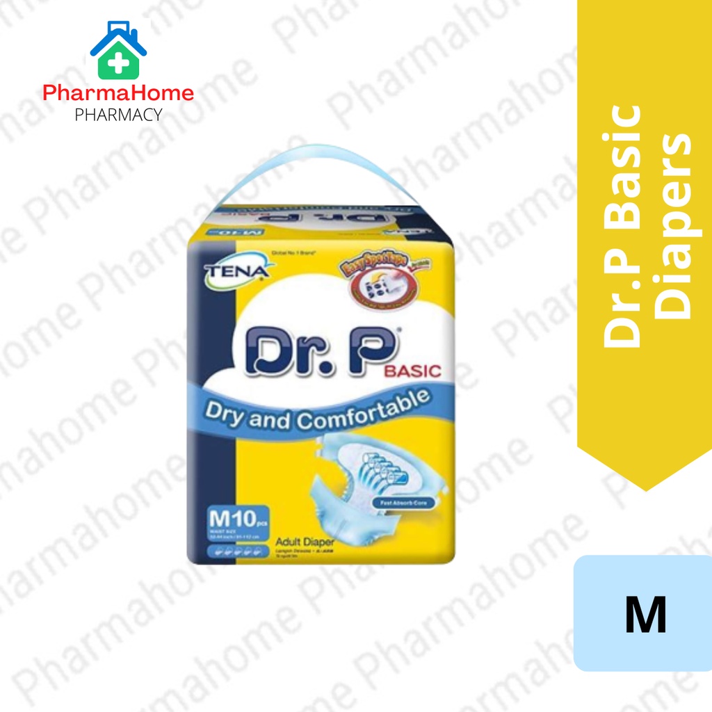 TENA DR.P BASIC ADULT DIAPERS 10'S (SIZE M/L/XL) | Shopee Malaysia