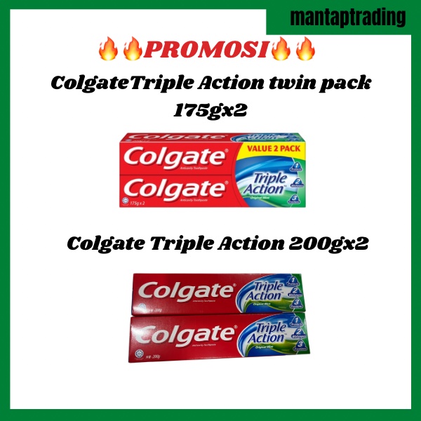 Colgate Triple Action Toothpaste Value Pack 175gx2/200gx2(READY STOCK) | Shopee Malaysia