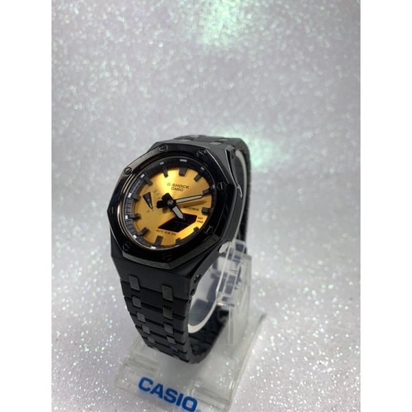 Customized Casioak Casio G-Shock GA-2100 In Gold Black Casioak With ...