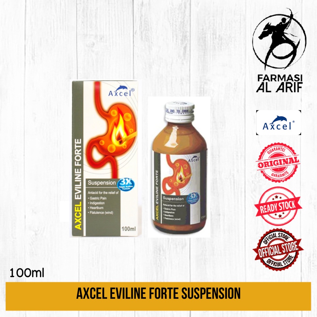 AXCEL EVILINE FORTE Suspension 120ml (gastrik/pedih ulu hati/angin ...