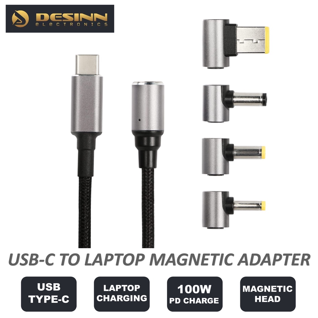 100W Multi PD USB C to Magnetic Laptop Adapter Power Cable 1.8m Type C ...