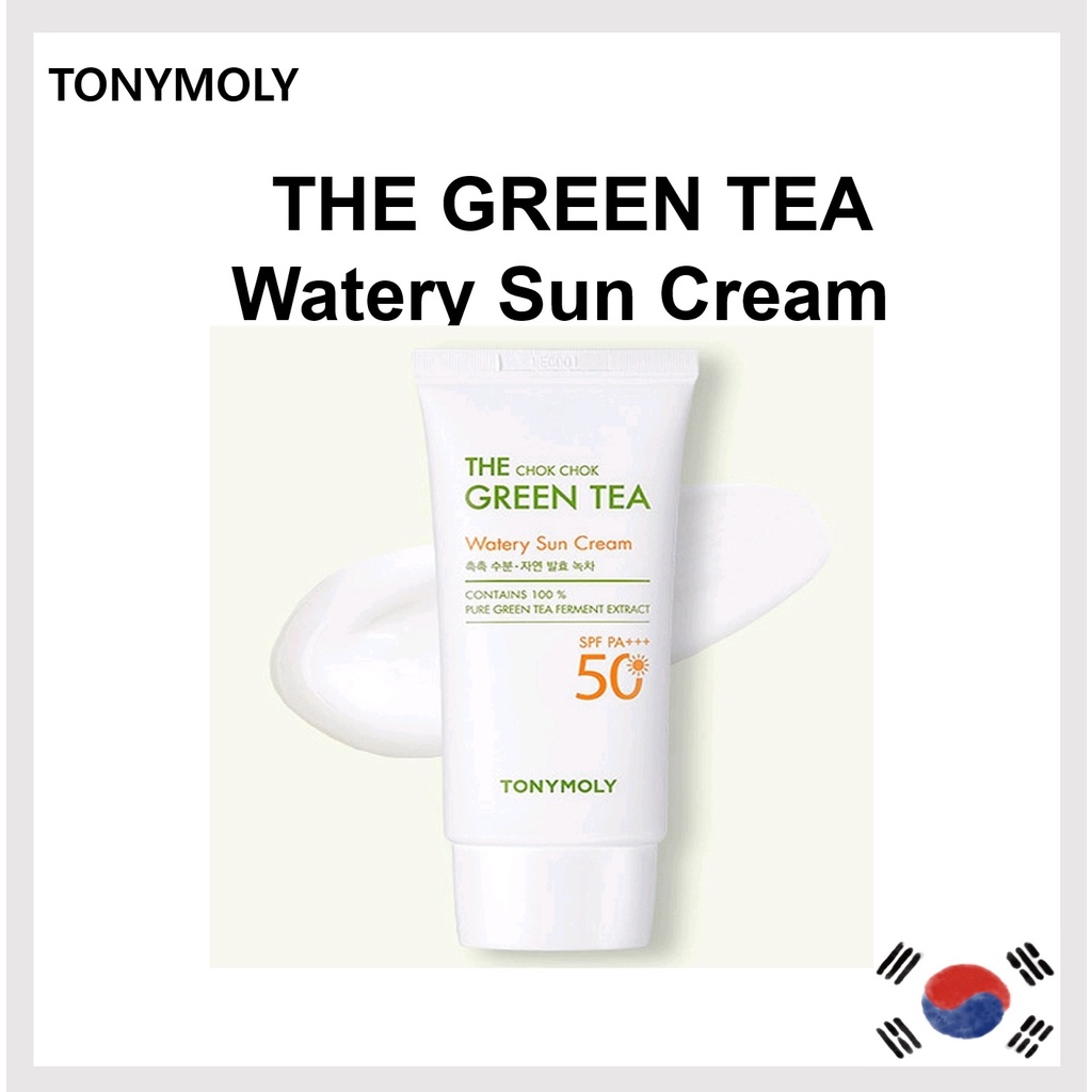 [TONYMOLY] THE CHOK CHOK GREEN TEA Watery Sun Cream SPF50+ PA+++ face Sunscreen k beauty Korean ...