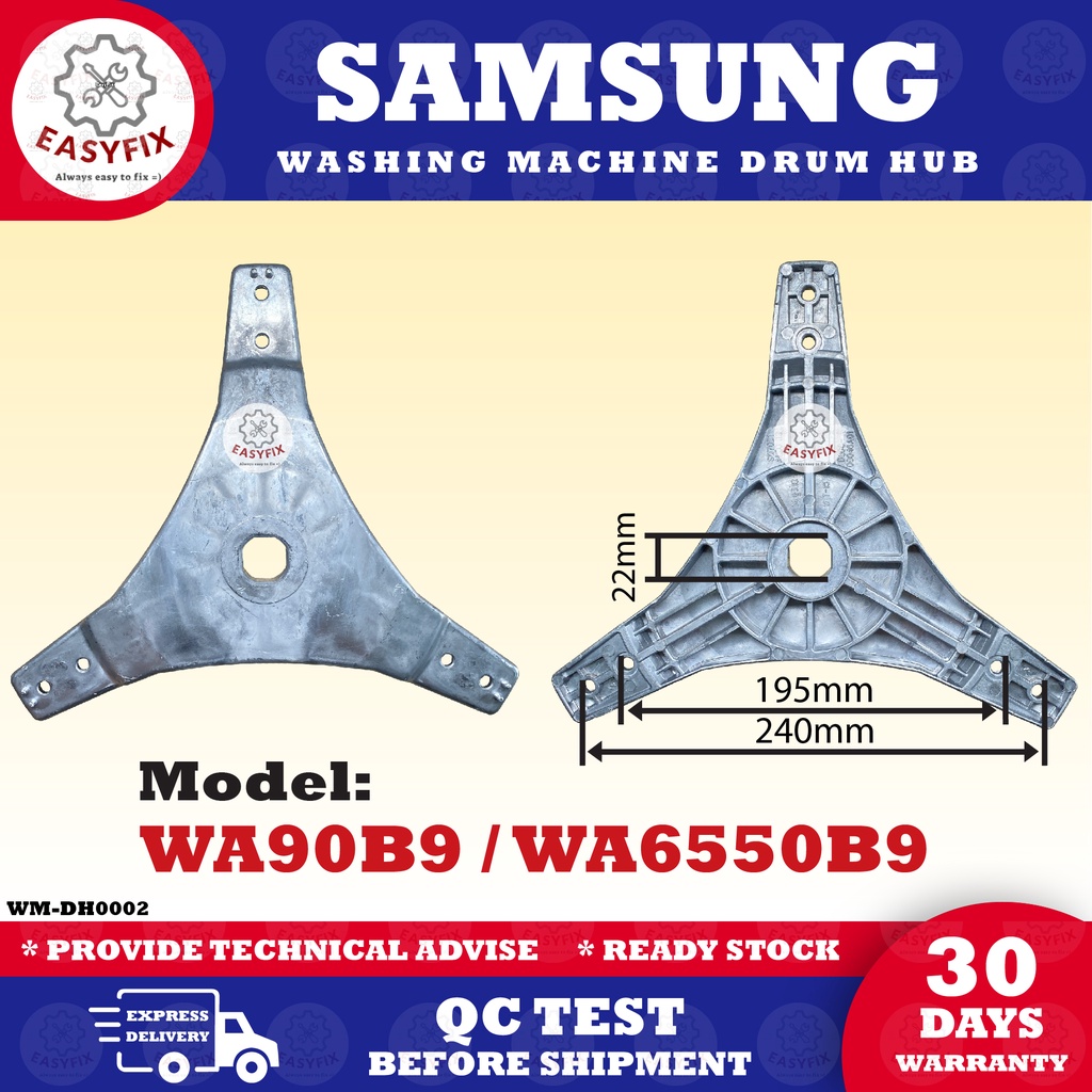 WA90B9 / WA6550B9 SAMSUNG WASHING MACHINE REPLACEMENT DRUM HUB FOR ...