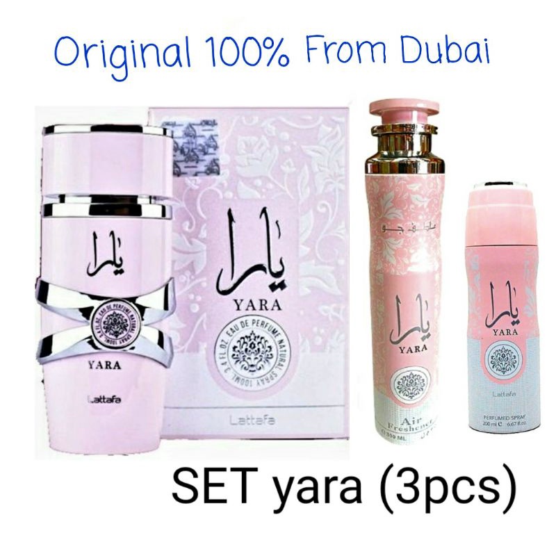 YARA 🌟 (set yara 3pcs ) 🌟 perfume by lattafa 100 ml 🌟 Original 100% 🌟 ...