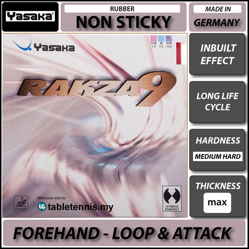 Yasaka Rubber Rakza 9 Ping Pong Table Tennis Spin Rubber | Shopee Malaysia
