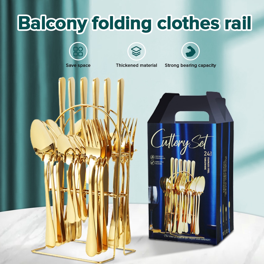 24 pcs Cutlery Set Stainless Steel Cutlery Spoon Knife Fork Cutlery Set ...