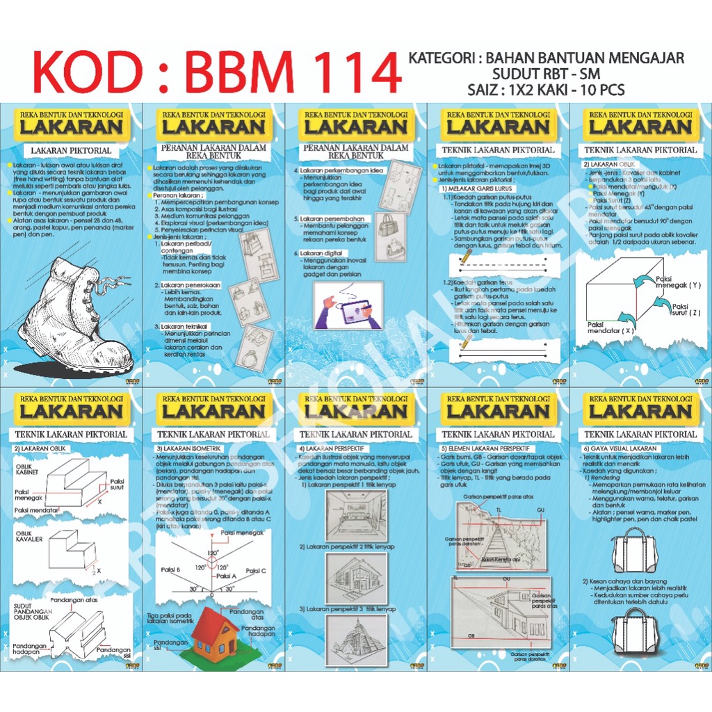 🏃1 DAYSHIP🏃 Sudut RBT SMK - LAKARAN Carta JIMAT! set 10pcs (BBM114 ...