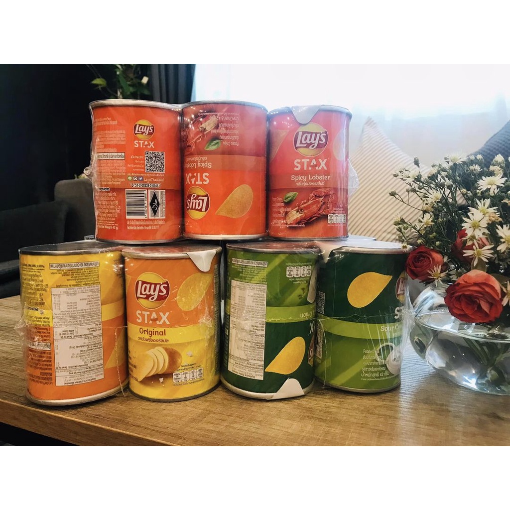 Lay's Stax Potato Chips Original / Sour Cream & Onion / Spicy Lobster ...