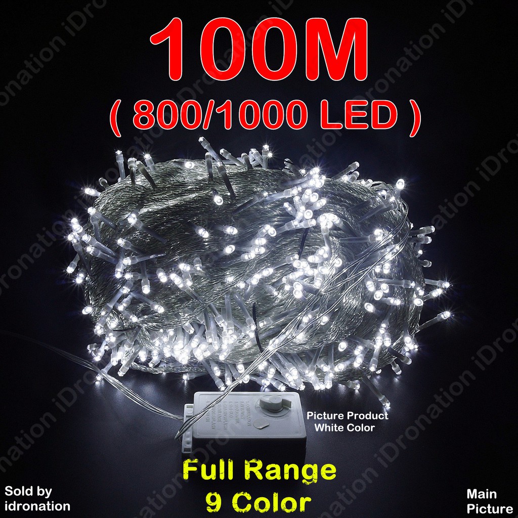 Indoor Clear Wire 800LED 1000LED 100M Lampu Raya RGB Lip Lap Hiasan CNY ...