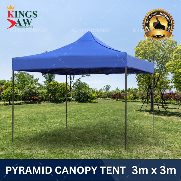 "Kingsjaw" Blue Pyramid Canopy Tent 3m x 3m (10 Feet x 10 Feet ...