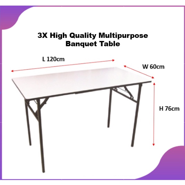 HomeLeaf 3X Quality Foldable Banquet Table Catering Tuition Classroom ...