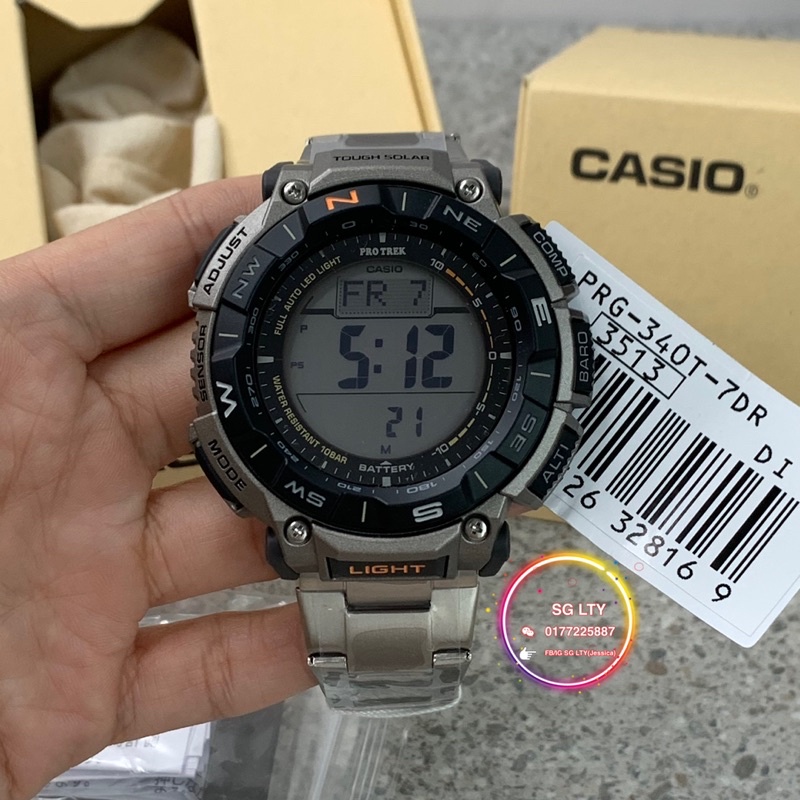 100% ORIGINAL CASIO PROTREK PRG-340T-7 TITANIUM SERIES | Shopee Malaysia